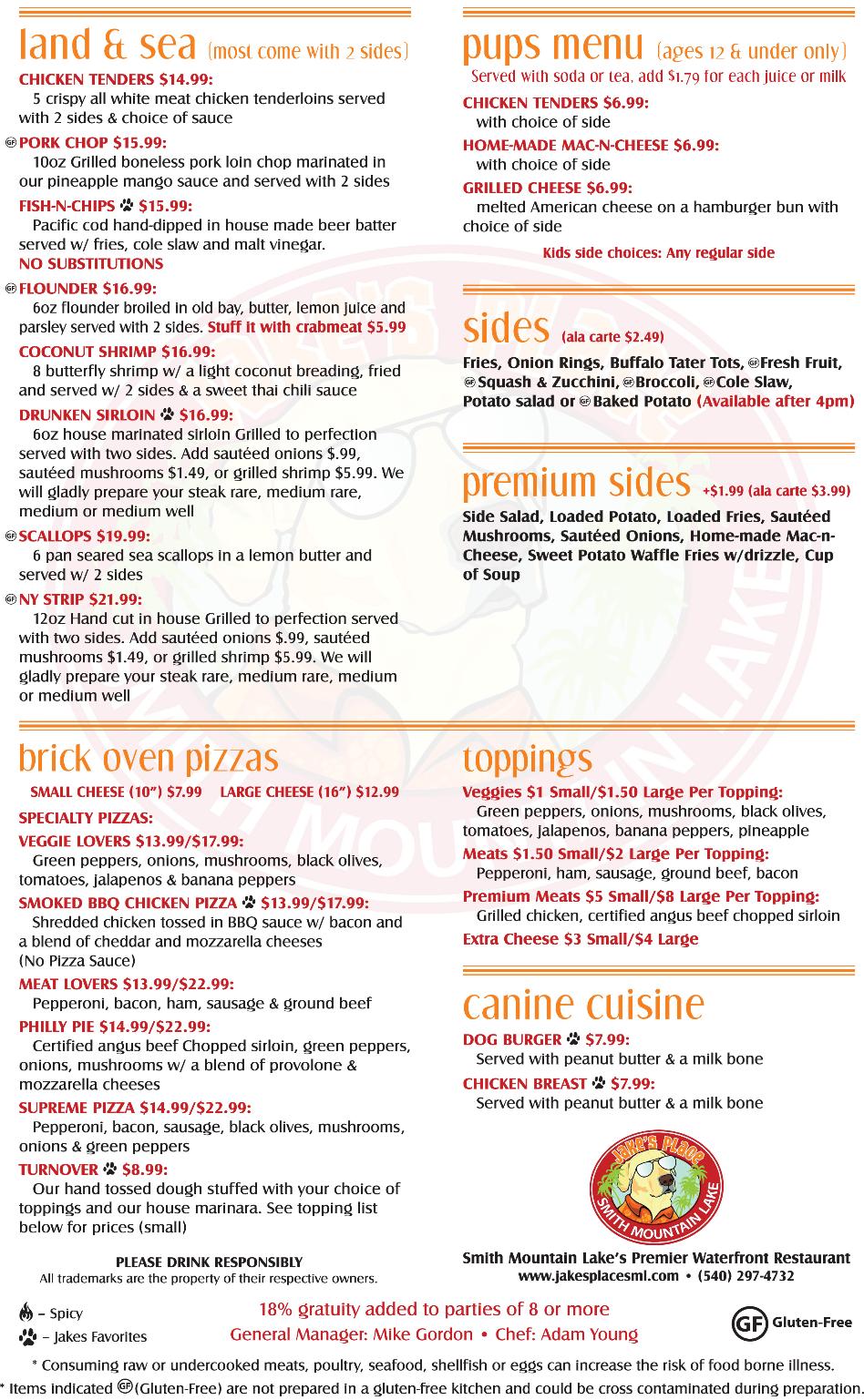 Jake's Place | Lunch & Dinner