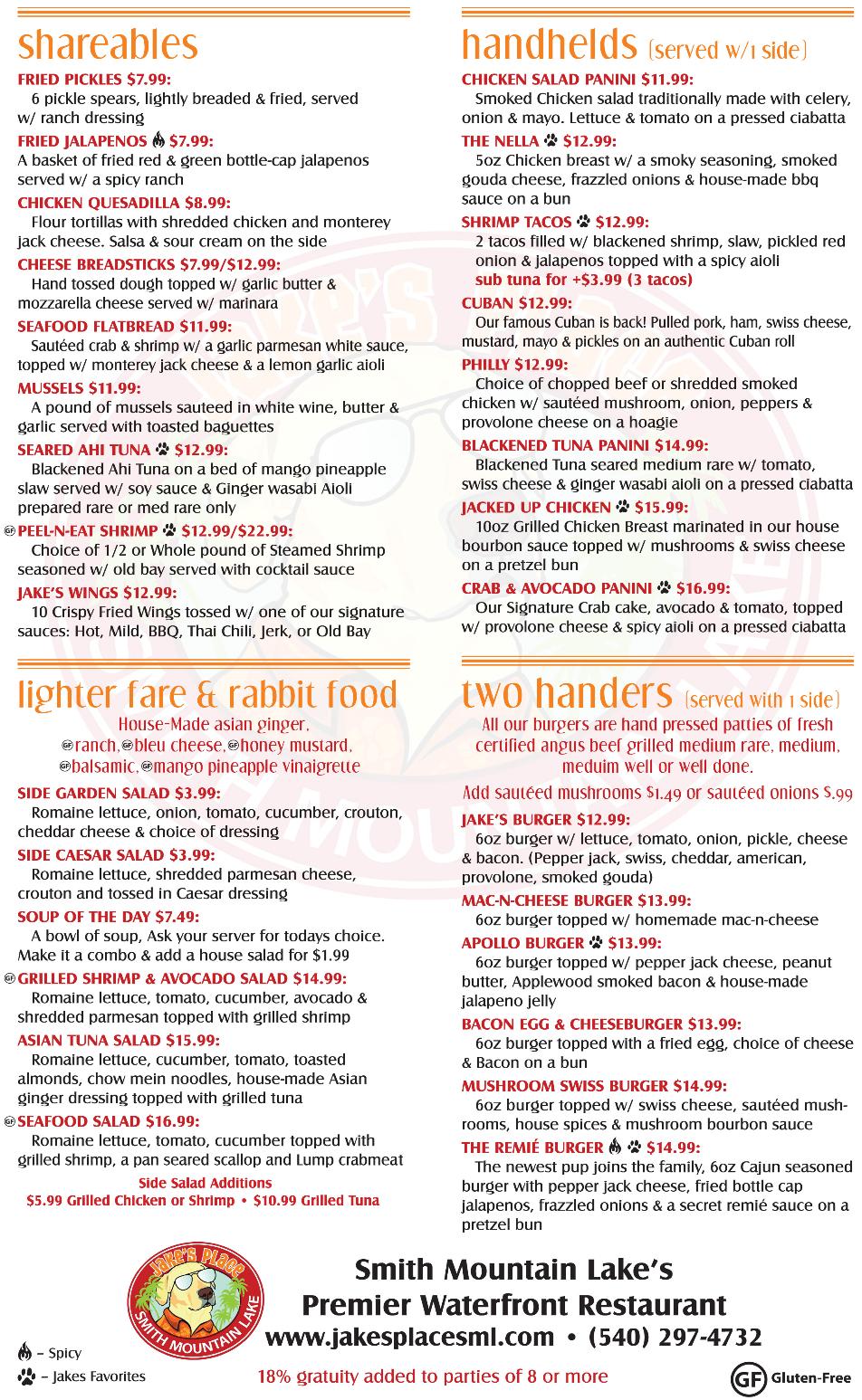 Jake's Place | Lunch & Dinner